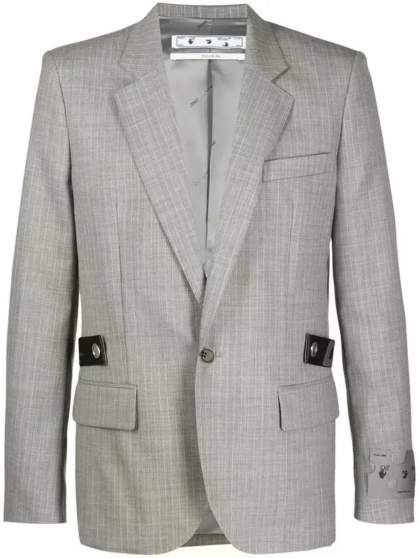 Off-White Single-breasted Tailored Blazer - Grey