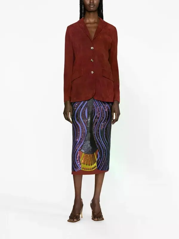PAULA Single-breasted Suede Blazer