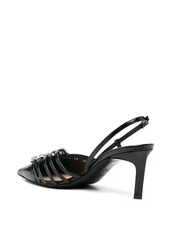 Gucci 65mm Leather Slingback Pumps
