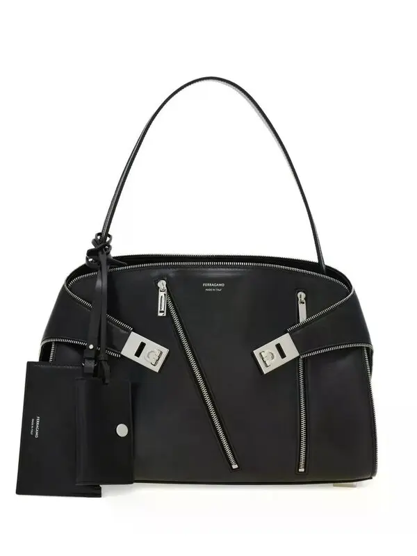 FERRAGAMO Medium Hug Soft Zip-detail Shoulder Bag