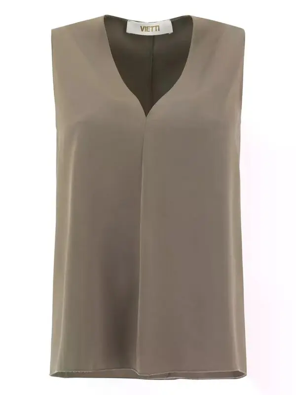 F.IT Sleeveless V-neck Top - Brown