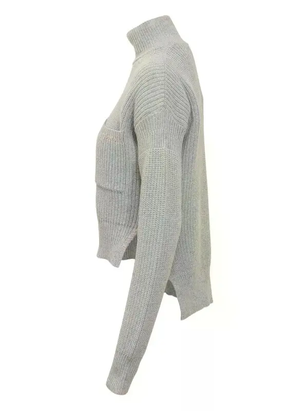 Marni Ribbed Turtleneck Sweater With Patch Pocket