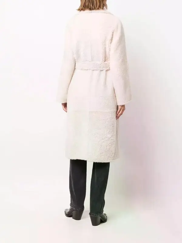 YVES SALOMON Belted Shearling Coat