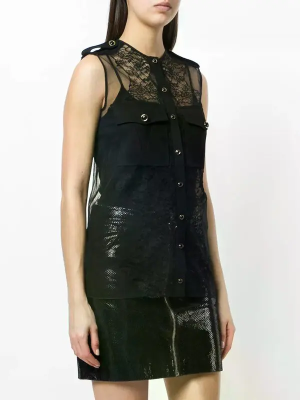 Givenchy Sleeveless Lace Blouse