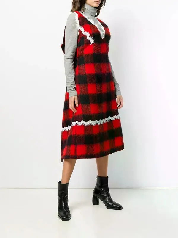 Calvin Klein Check Apron Dress
