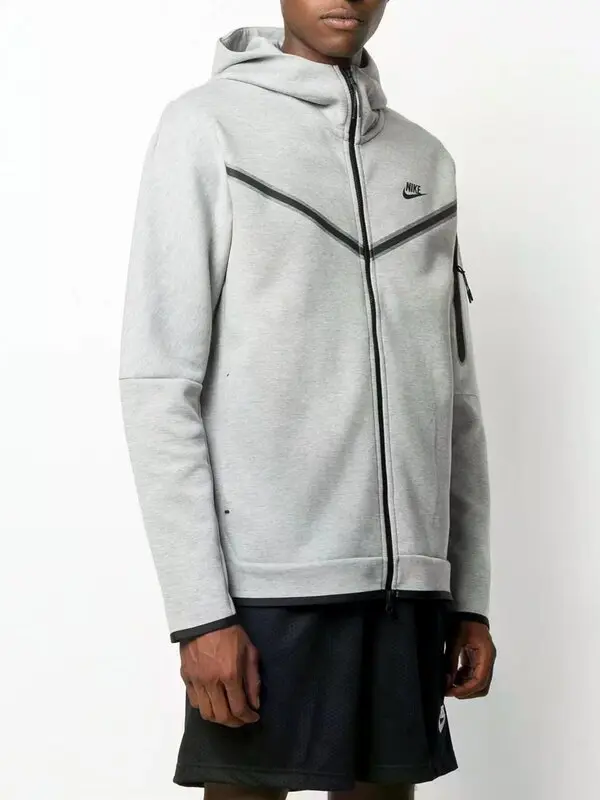 Nike Logo-print Zip-up Hoodie - Grey