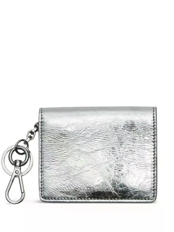 Acne Studios Metallic Leather Cardholder - Silver