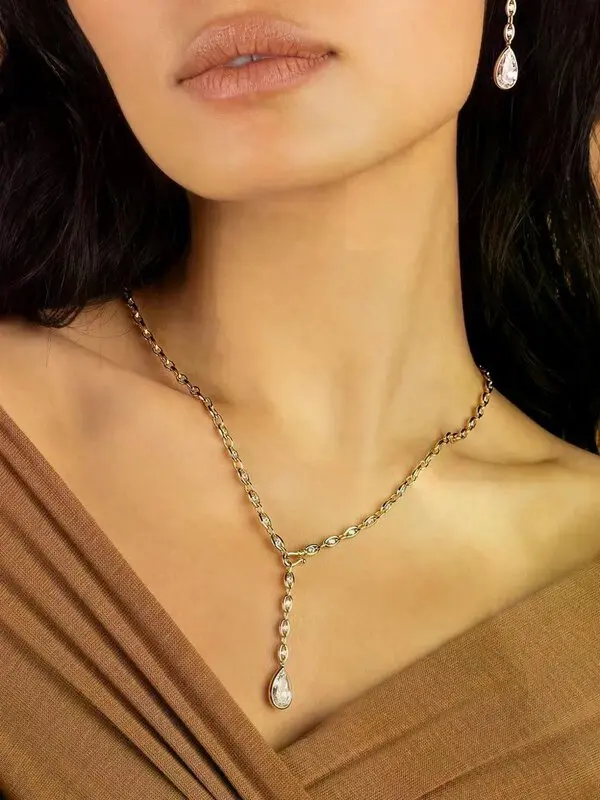 APM MONACO Tone Pendant Necklace With Crystal Embellishment