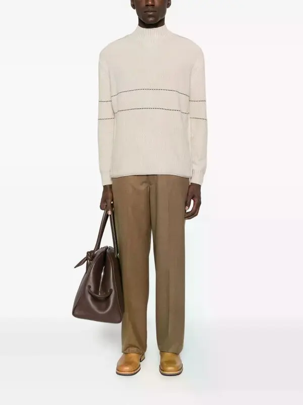 Emporio Armani High-neck Striped Sweater