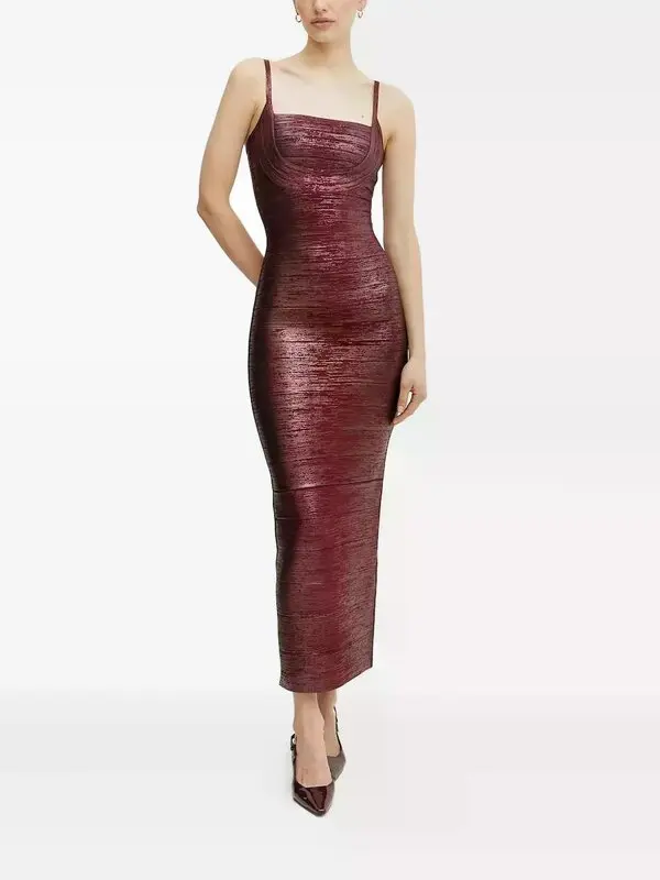 Herve Leger Gemma Metallic Dress
