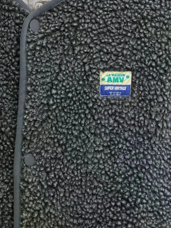 American Vintage Fleece-texture Button Gilet - Grey