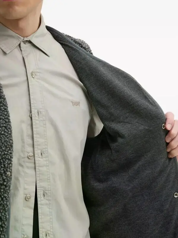 American Vintage Fleece-texture Button Gilet - Grey