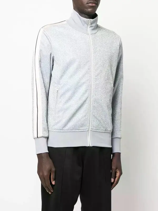 Palm Angels Glitter Lurex Track Jacket - Grey