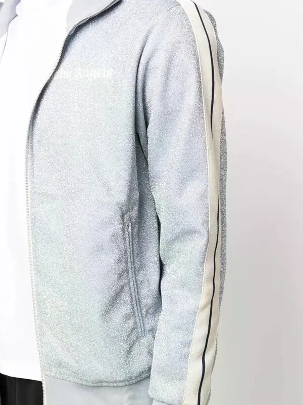 Palm Angels Glitter Lurex Track Jacket - Grey