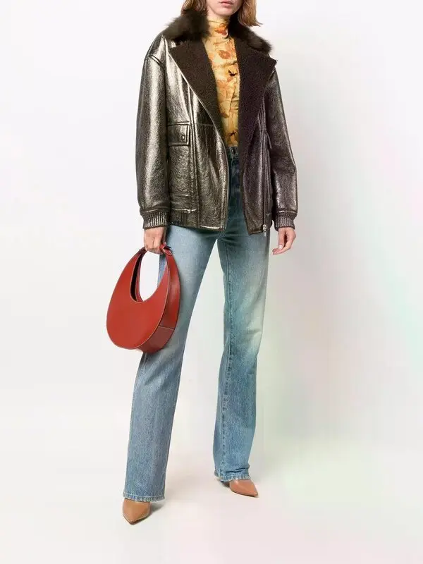 YVES SALOMON Longline Leather Jacket