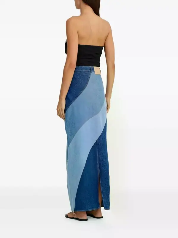 Significant Other Diagonal Panel Denim Maxi Skirt