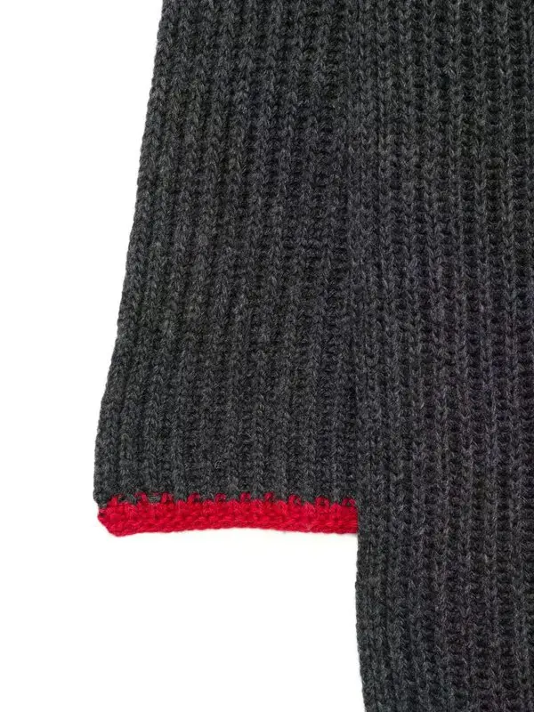 MSGM Ribbed-knit Scarf - Grey