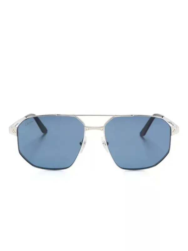 Cartier Santos De Geometric Sunglasses - Silver
