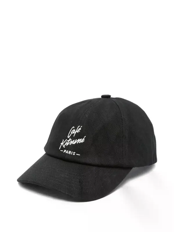 Maison Kitsuné Logo-embroidered Cap - Black