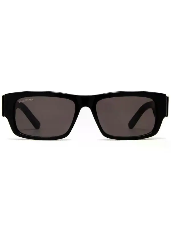 Balenciaga Logo-arm Slim Sunglasses - Black