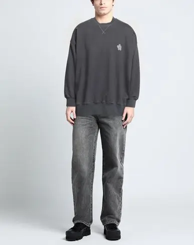 A PAPER KID Cotton French Terry Sweatshirt - Charcoal
