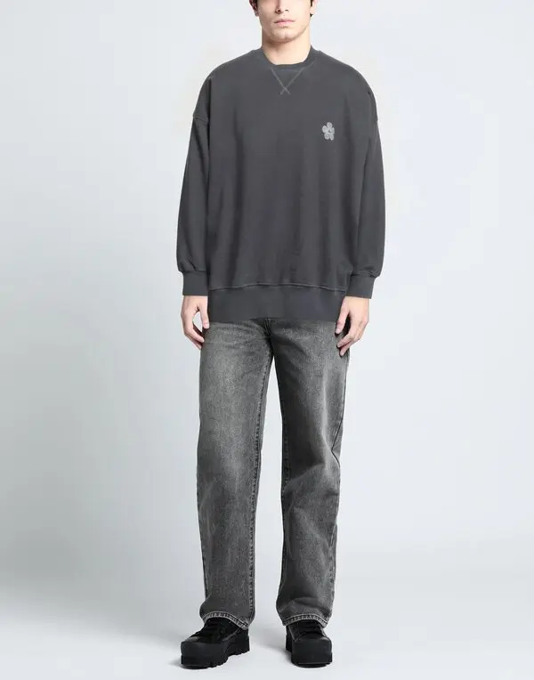A PAPER KID Cotton French Terry Sweatshirt - Charcoal