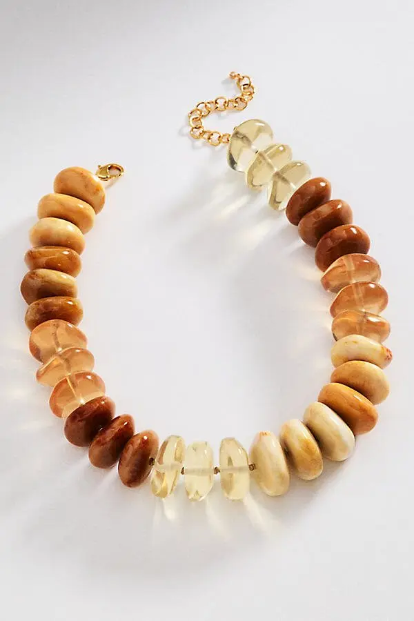 Anthropologie Chunky Necklace - Neutral Pattern