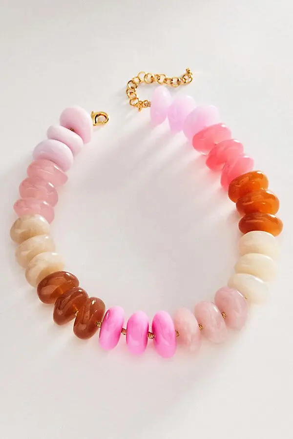 Anthropologie Chunky Necklace - Pink