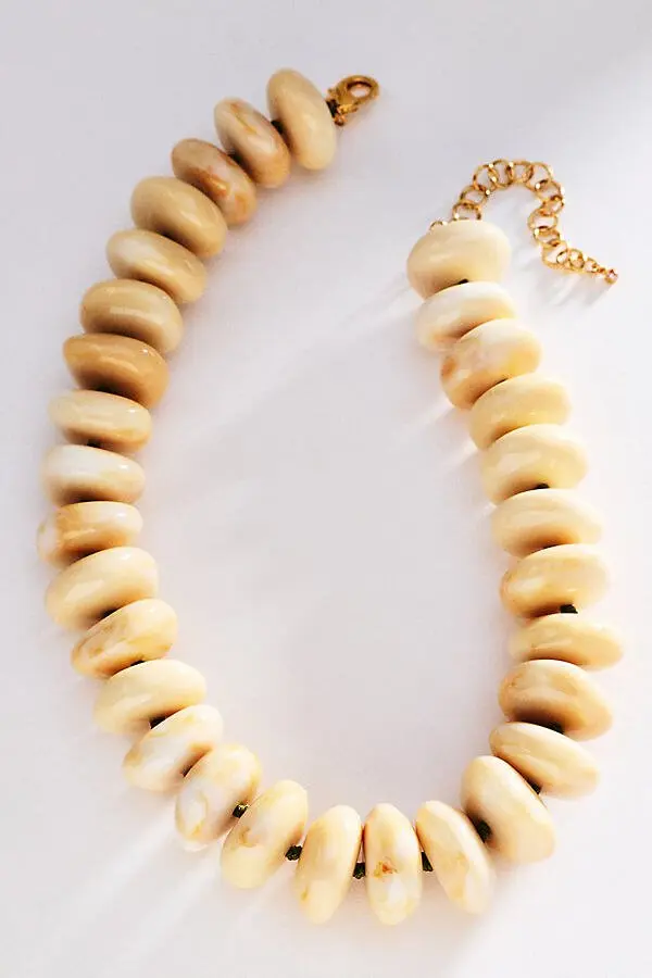 Anthropologie Bowie Beaded Necklace - Sand