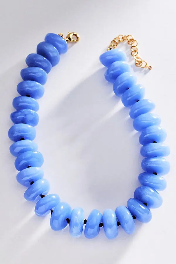 Anthropologie Bowie Beaded Necklace - Sky