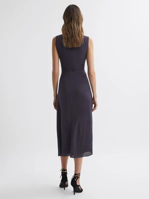 REISS Bodycon Ruched Midi Dress