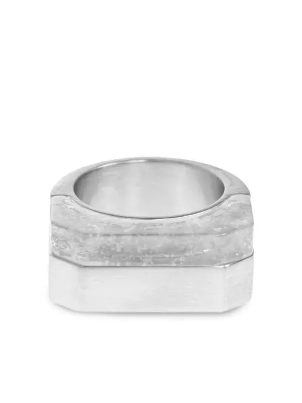 Rick Owens Hollywood Double Crystal Ring - Grey