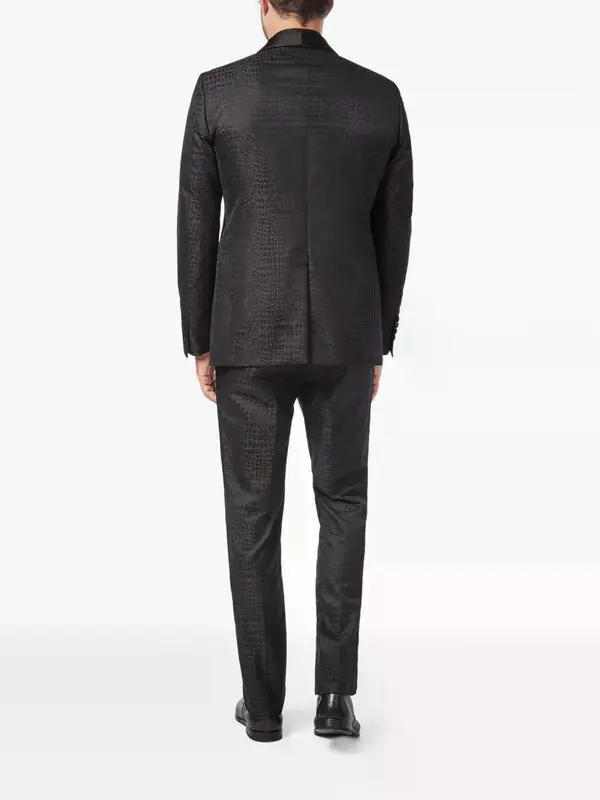 BILLIONAIRE Crocodile-effect Blazer - Black