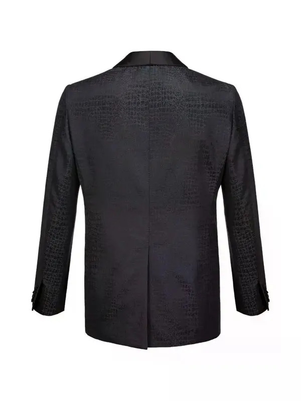 BILLIONAIRE Crocodile-effect Blazer - Black