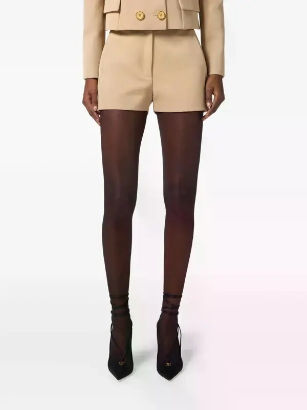 Elisabetta Franchi Gold-button Gabardine Shorts