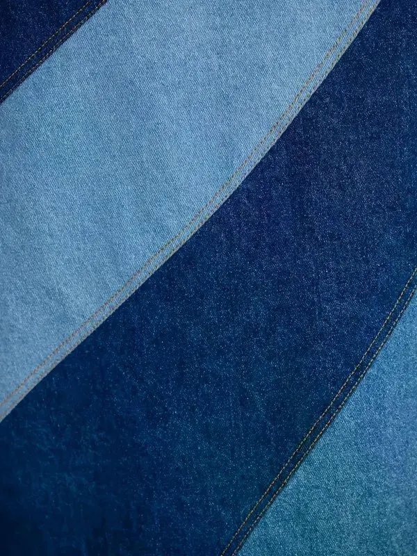 Significant Other Diagonal-panel Denim Maxi Skirt - Blue