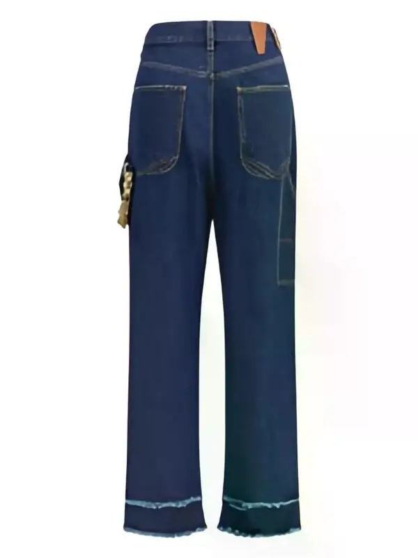 DARKPARK Chain-embellished Frayed Jeans - Blue