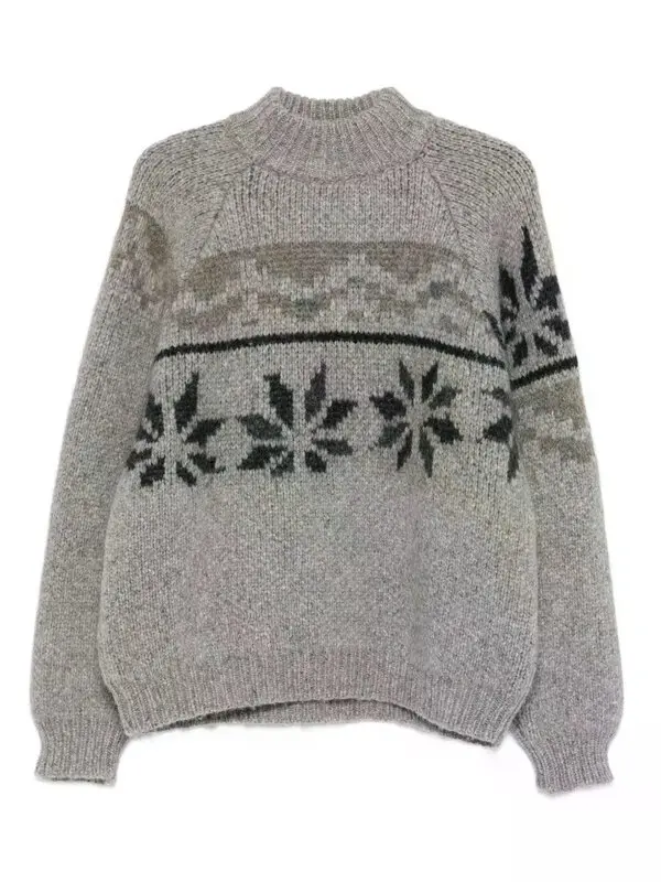 MAGLIANO Floral-pattern Mock-neck Sweater