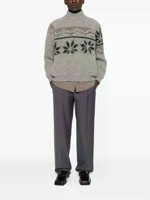 MAGLIANO Floral-pattern Mock-neck Sweater