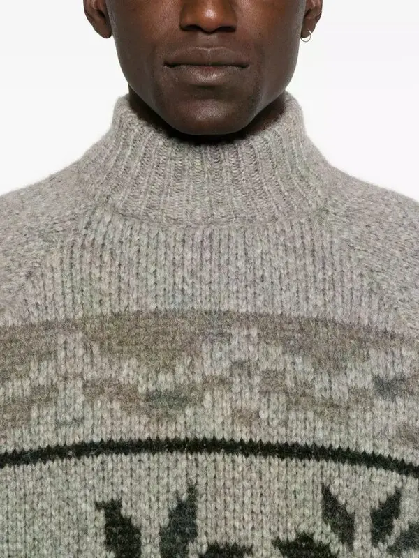 MAGLIANO Floral-pattern Mock-neck Sweater