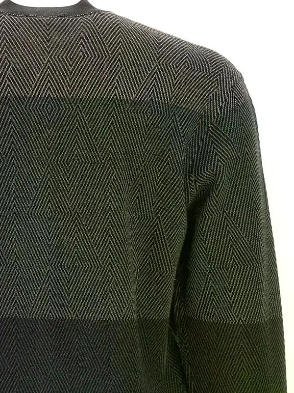 Emporio Armani Diamond-pattern Wool Sweater - Grey