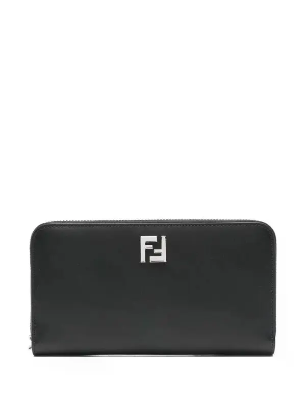 Fendi Logo-plaque Zip-around Wallet - Black