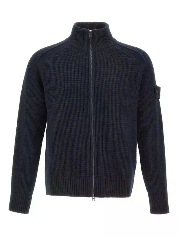Stone Island Textured-weave Zip-up Cardigan