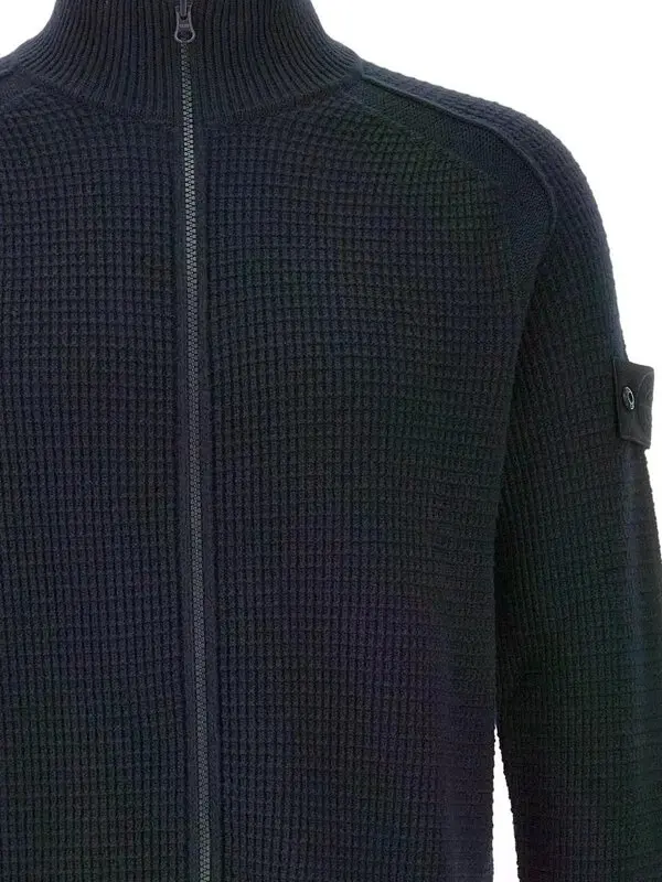 Stone Island Textured-weave Zip-up Cardigan