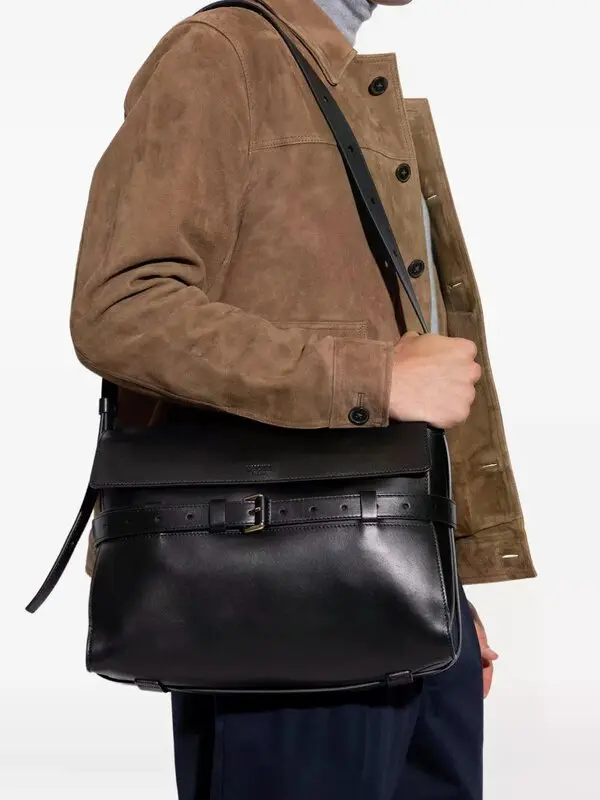 Moschino Belted Leather Shoulder Bag