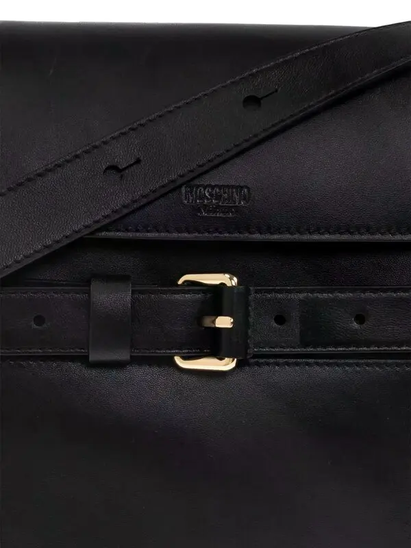 Moschino Belted Leather Shoulder Bag