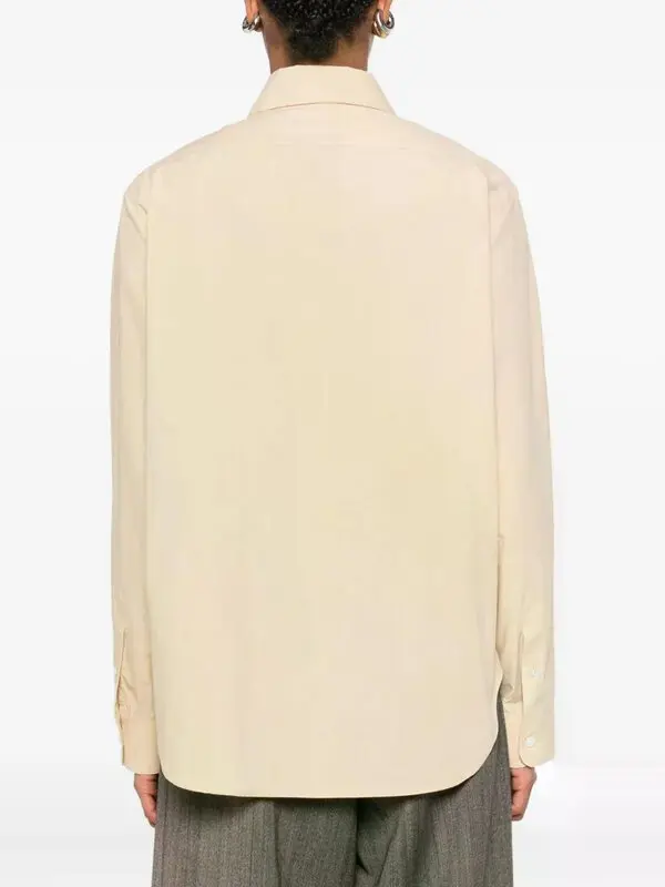 THE ROW Margan Long-sleeve Curved Hem Shirt - Neutrals