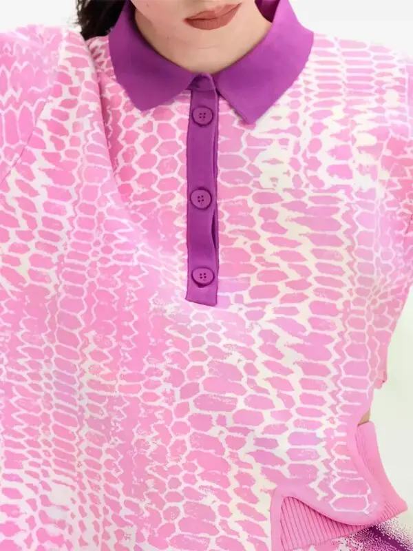 Ph5 Scallop-hem Patterned Polo Shirt
