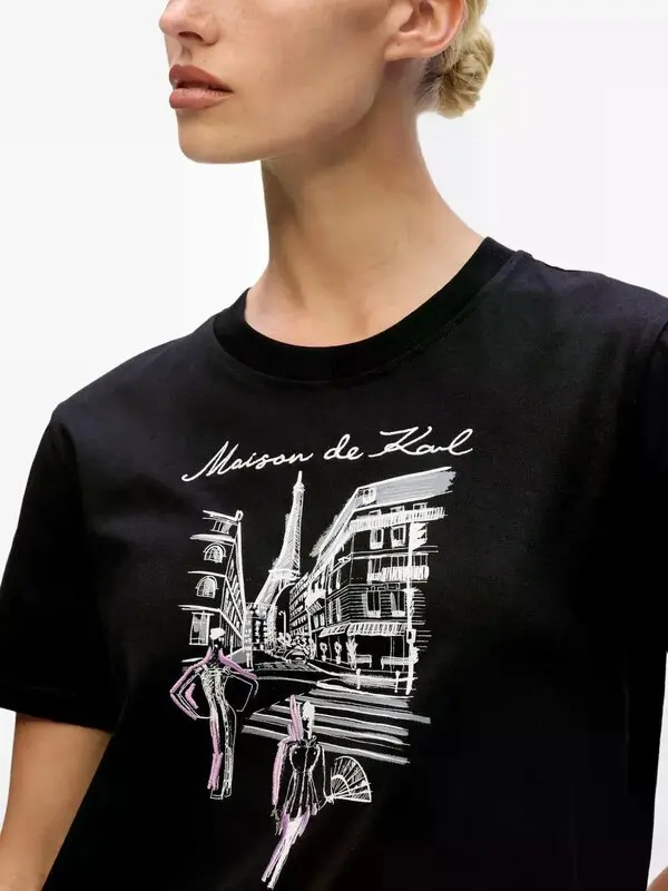 Karl Lagerfeld Paris Sketch-print T-shirt