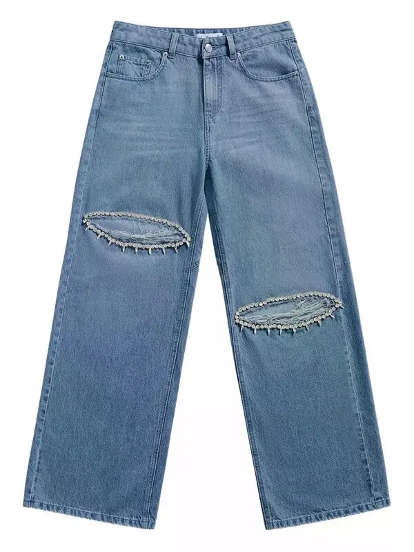 AREA Crystal-embellished Pocket Jeans